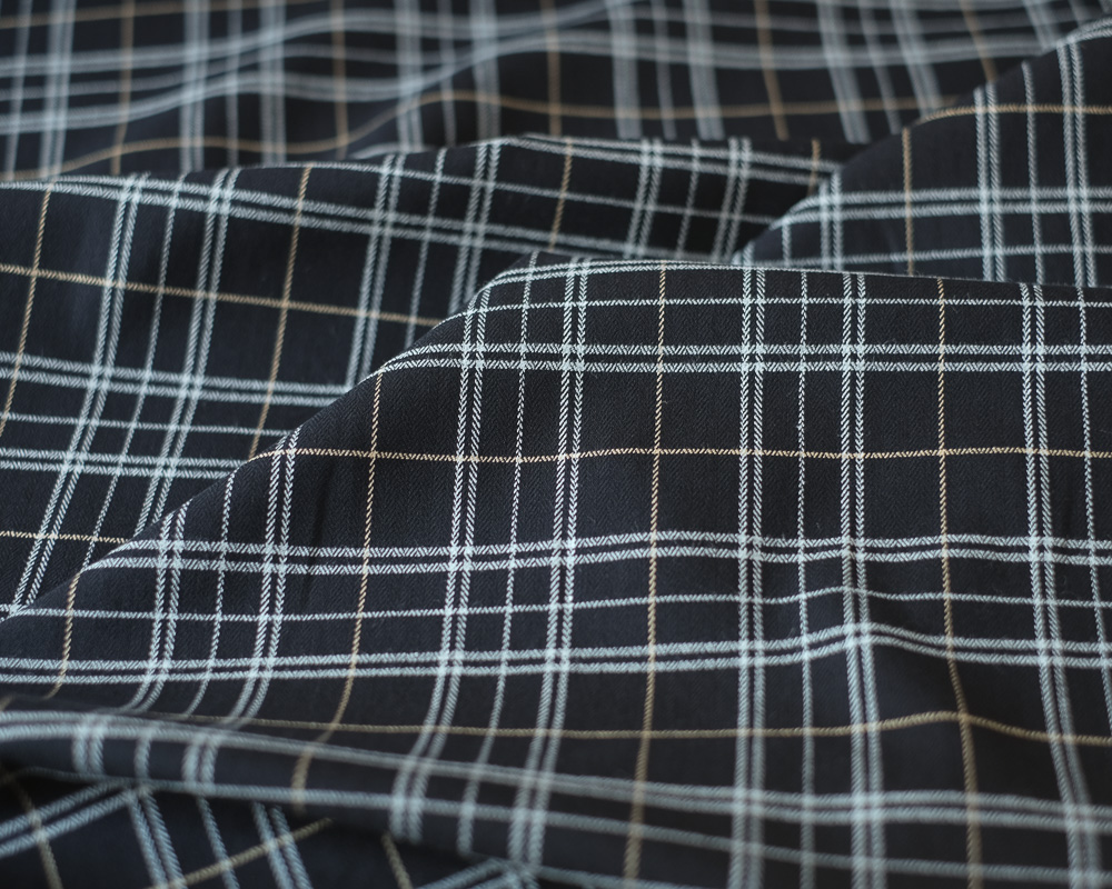 Black Plaid - Stretch Cotton Suiting | Lyrical Fabrics