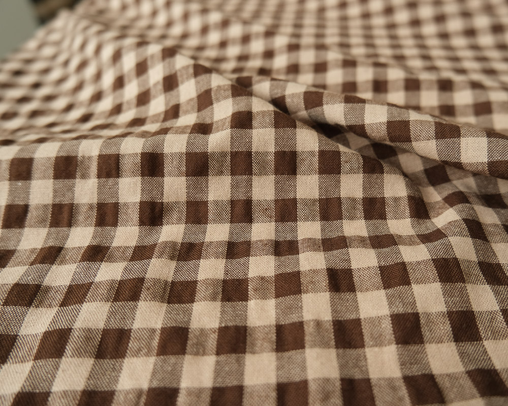 Teak 3/8" Gingham - Textured Cotton Poplin | Lyrical Fabrics