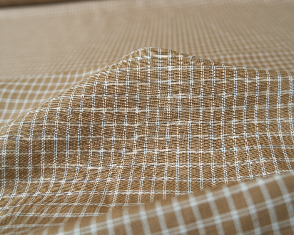Toffee 1/4" Check - Linen Lyocell | Lyrical Fabrics