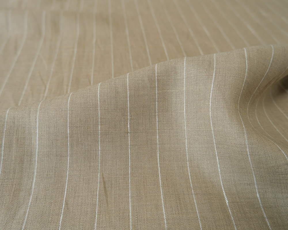 Wheat Wide Pinstripe - Linen | Lyrical Fabrics