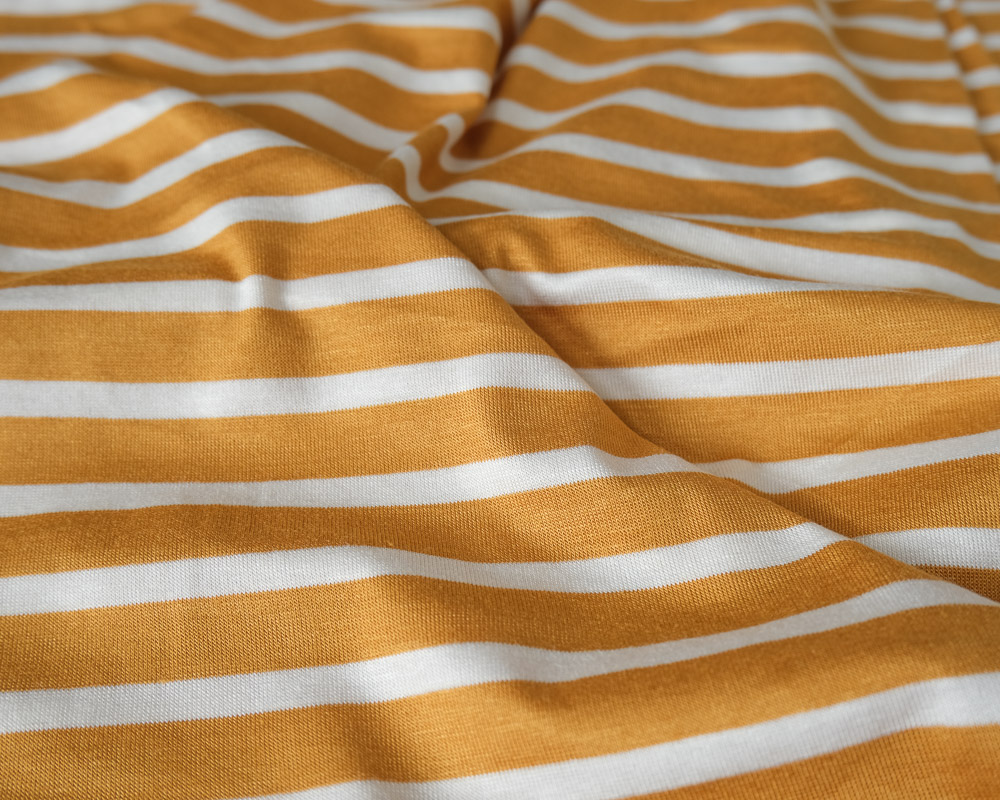 Mustard Stripe - Modal Stretch Jersey | Lyrical Fabrics