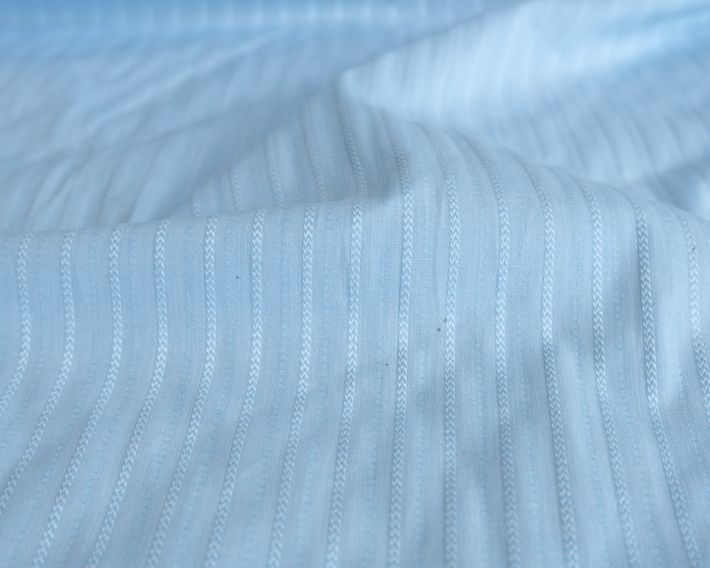 Ice Blue Stripe - Stretch Cotton Poplin | Lyrical Fabrics