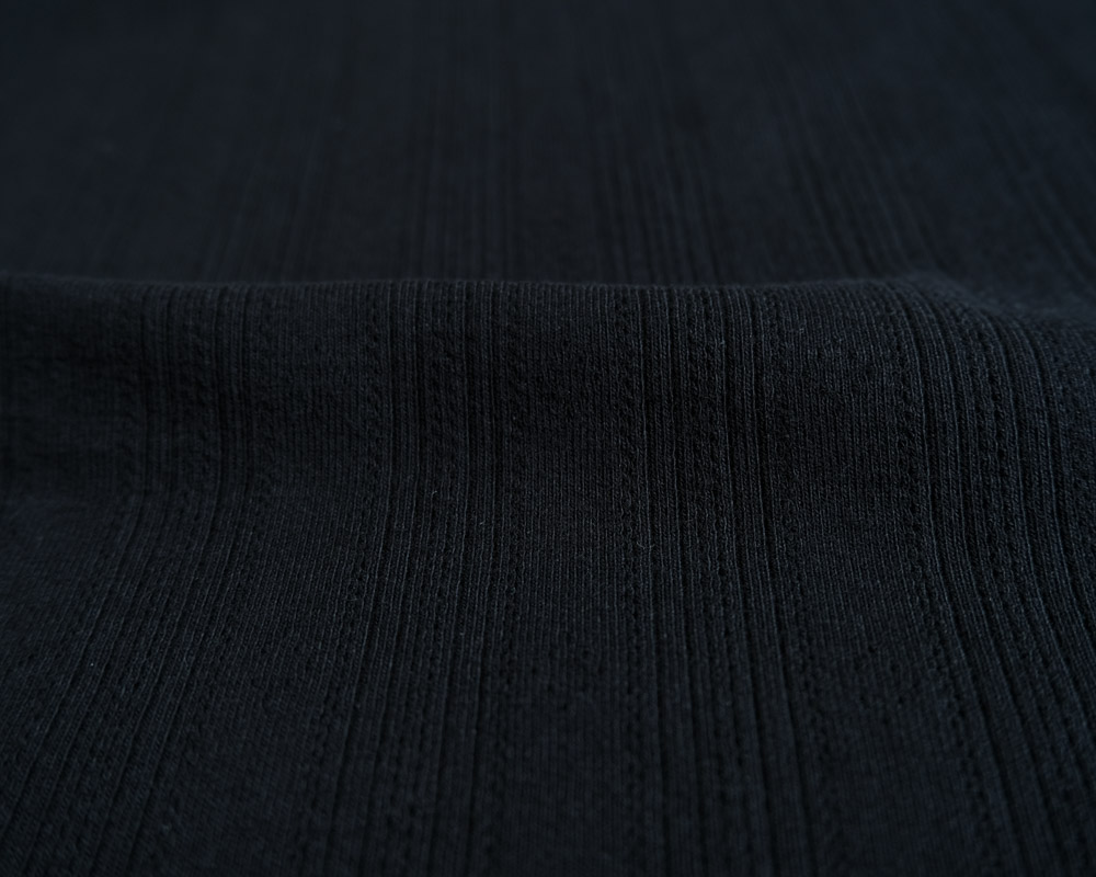 Black - Abby Organic Cotton Pointelle | Lyrical Fabrics