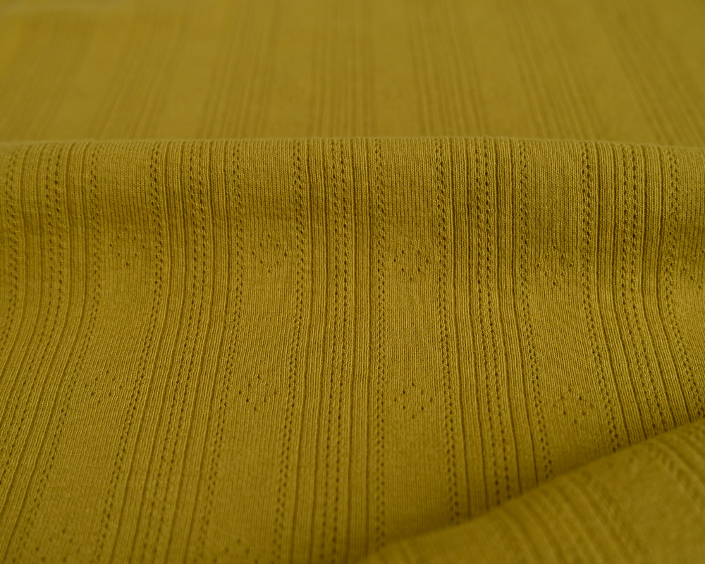 Old Gold - Abby Organic Cotton Pointelle | Lyrical Fabrics