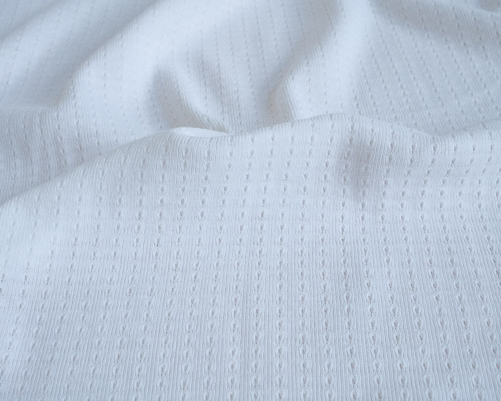 White - Cotton Sweater Pointelle Rib | Lyrical Fabrics