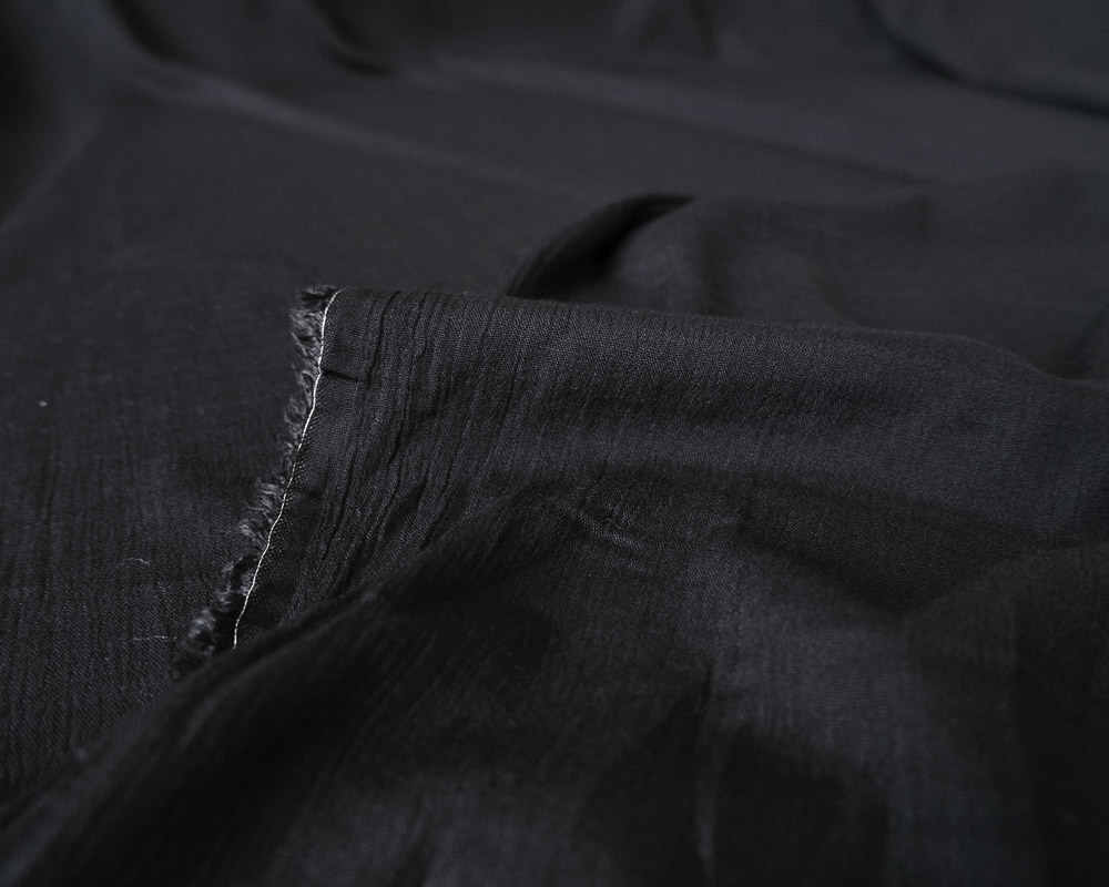 Black - Rayon Crinkle Challis | Lyrical Fabrics