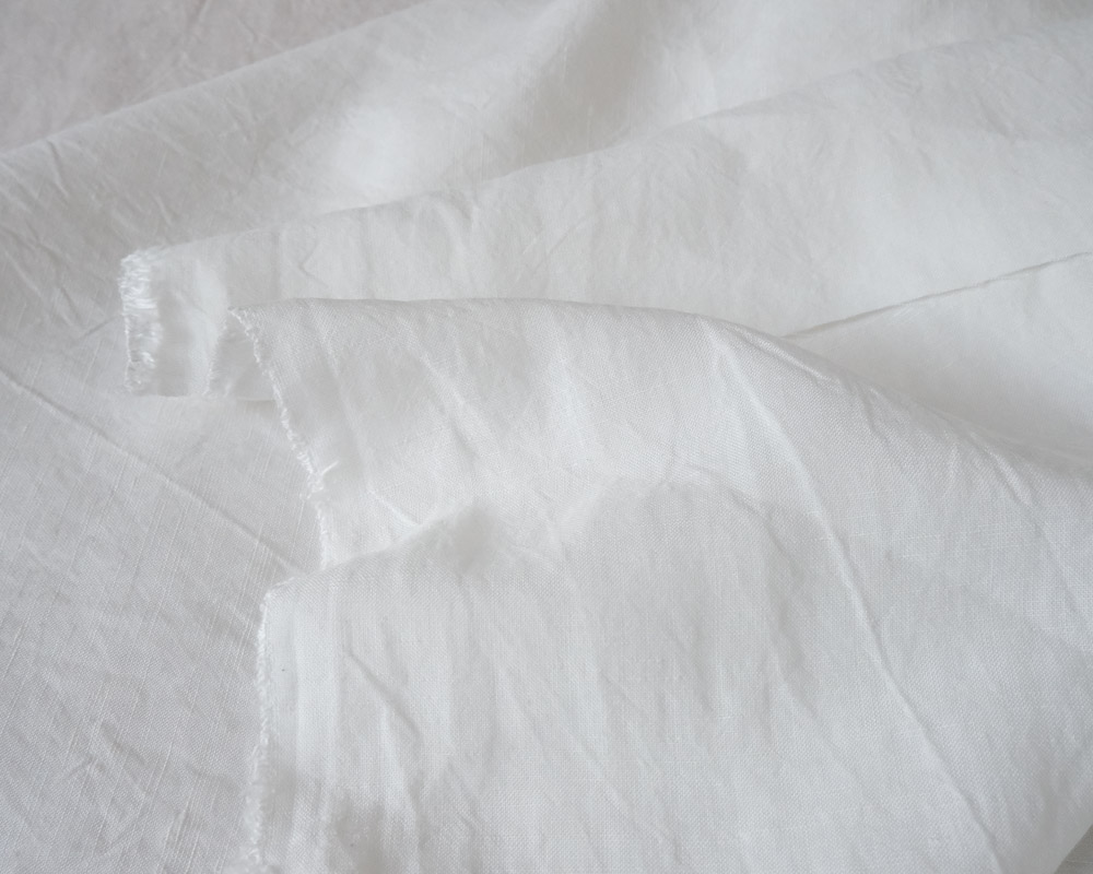 White - Washed Lyocell Linen | Lyrical Fabrics