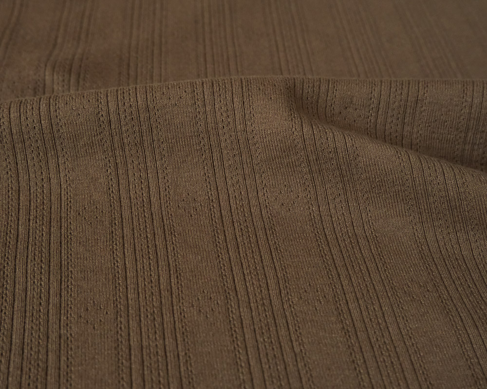 Coffee - Abby Organic Cotton Pointelle | Lyrical Fabrics