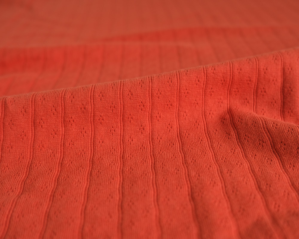 Persimmon - Zoey Organic Cotton Pointelle | Lyrical Fabrics