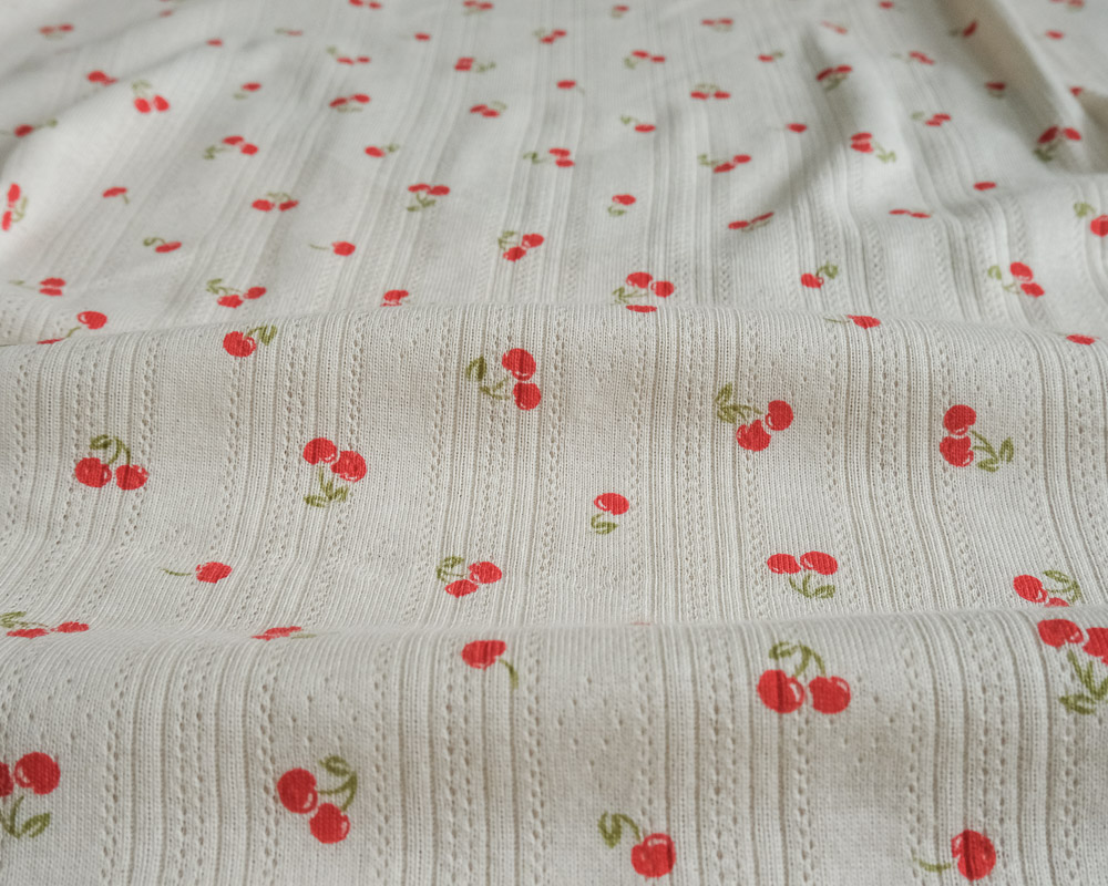Summer Cherry - Abby Organic Cotton Pointelle | Lyrical Fabrics