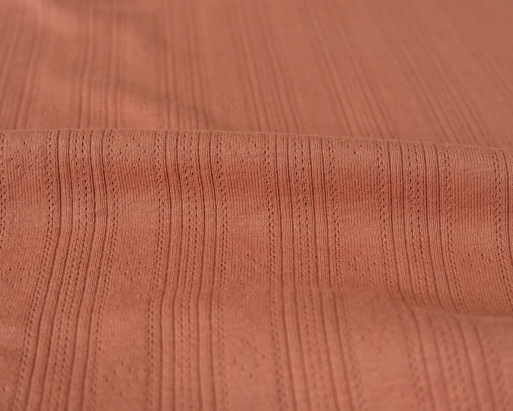 Terracotta - Abby Organic Cotton Pointelle | Lyrical Fabrics