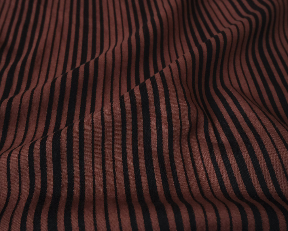 Russet Variegated Stripe - Cotton Linen | Lyrical Fabrics