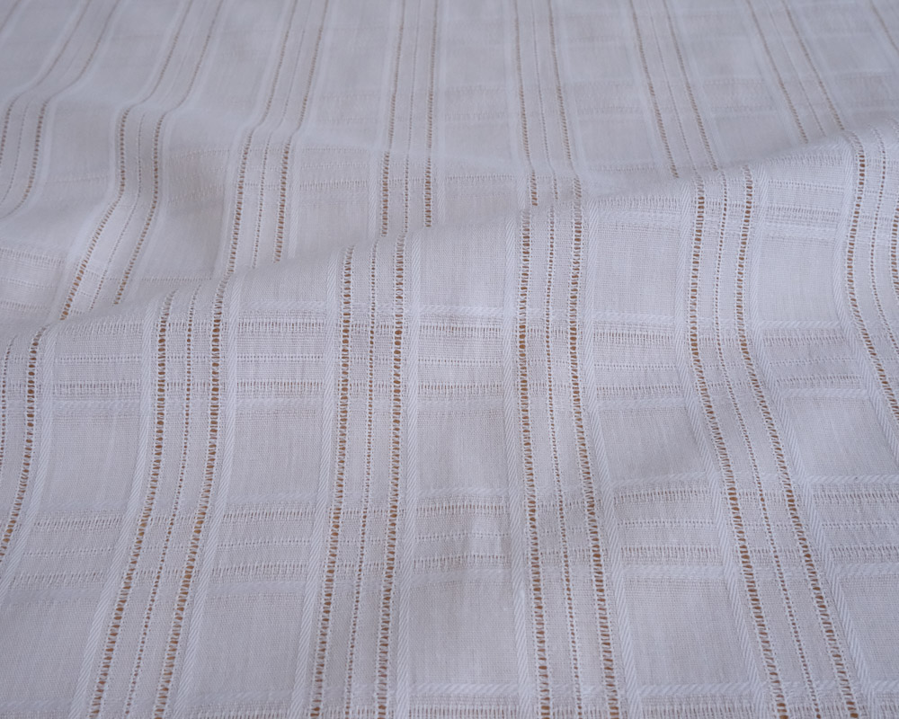 White Open Stripe Dimity - Cotton Voile | Lyrical Fabrics