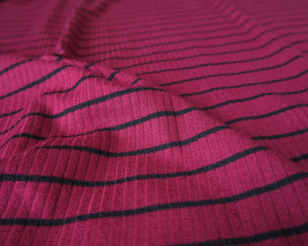 Dragonfruit Stripe - Rayon Rib | Lyrical Fabrics