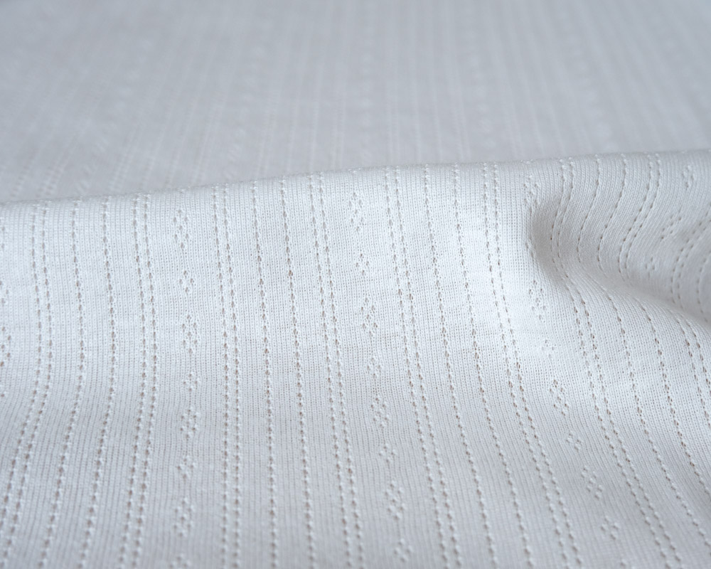 White - Emily Organic Cotton Pointelle | Lyrical Fabrics