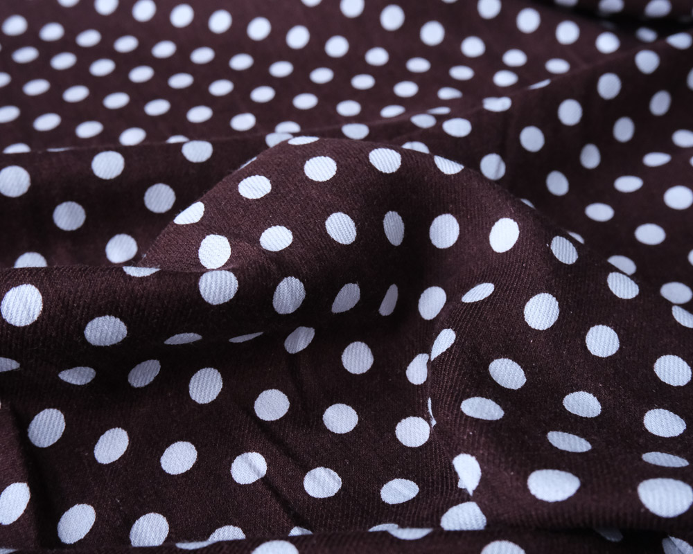 Dark Cocoa Dot - Rayon Challis Twill | Lyrical Fabrics