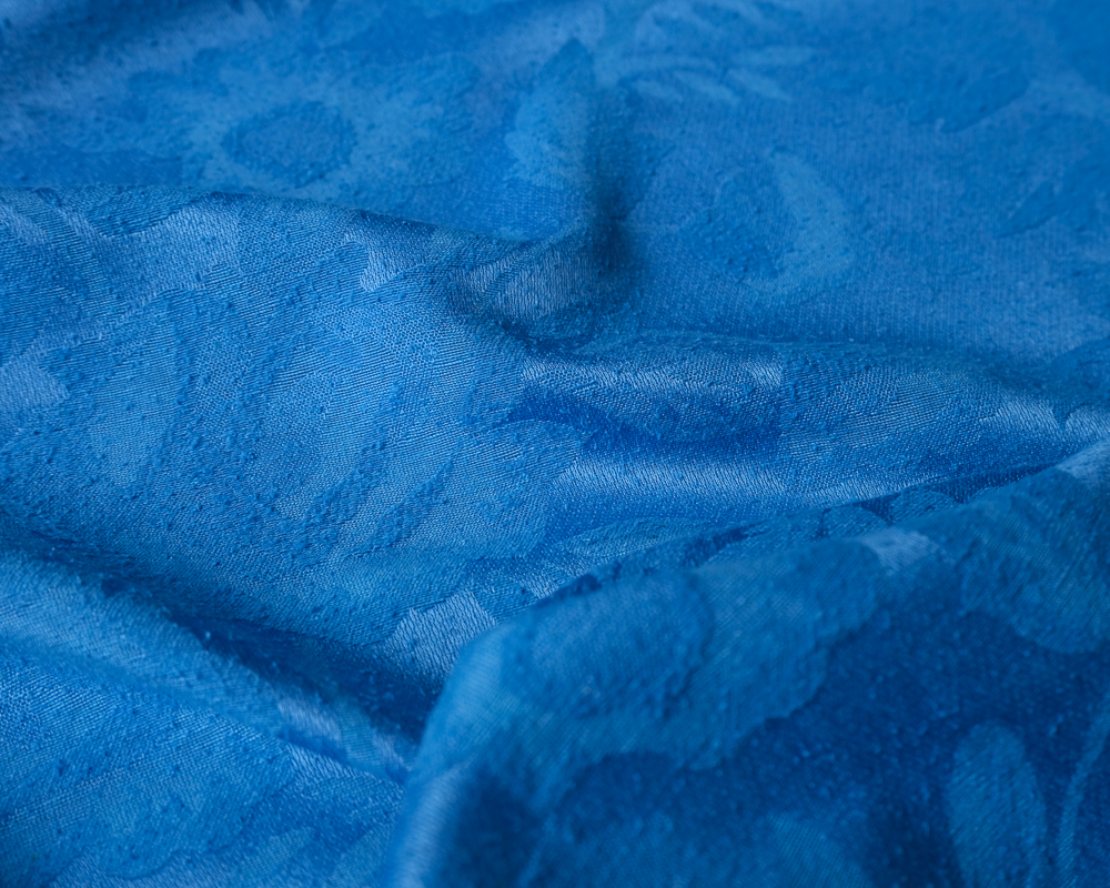 Cerulean Floral - Raw Silk Noil Jacquard | Lyrical Fabrics