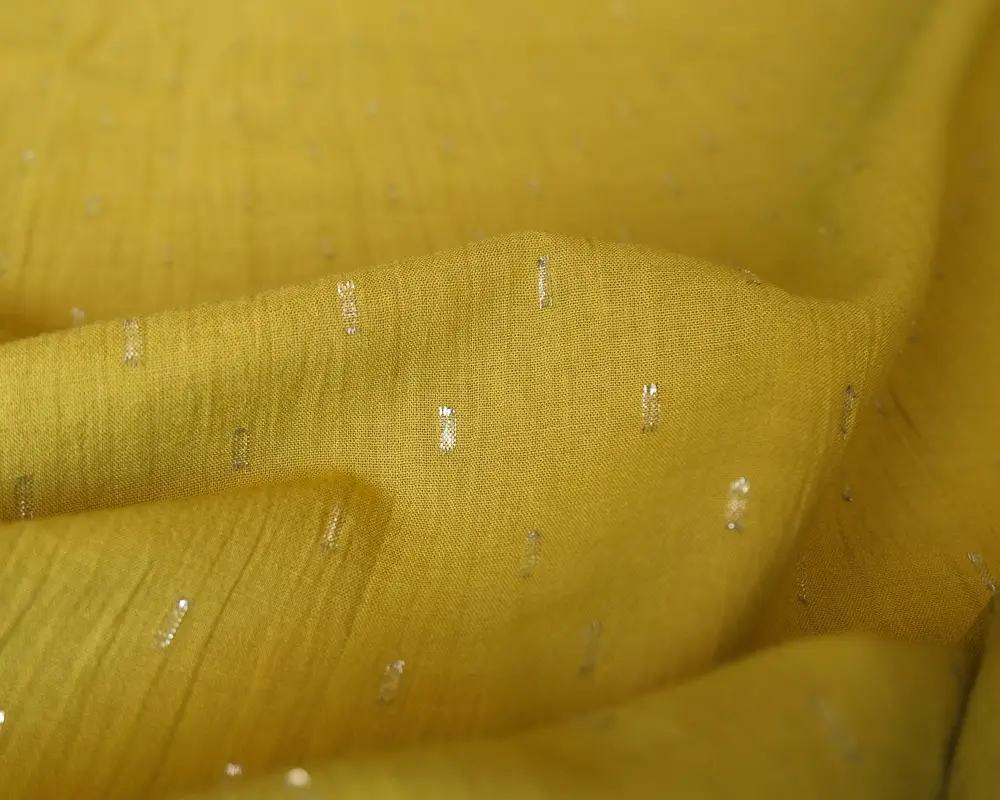 Chartreuse Lurex Dobby - Cotton Crinkle Voile | Lyrical Fabrics
