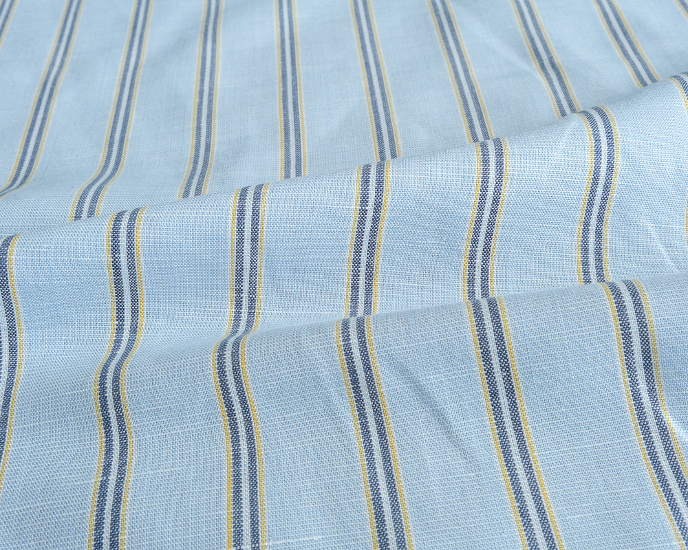 Blue Multi Stripe - Tencel Linen | Lyrical Fabrics