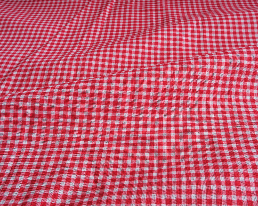Red Mini Gingham - Cotton Linen Voile | Lyrical Fabrics